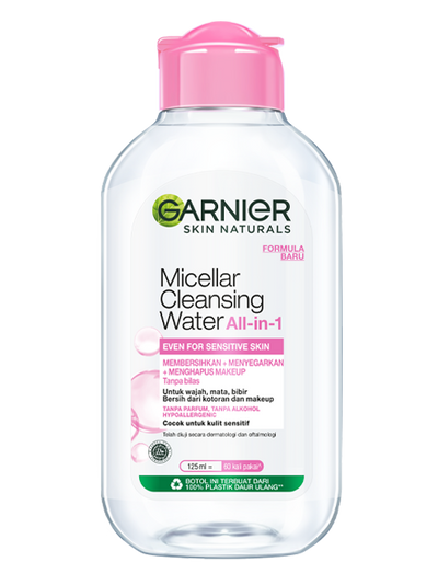 Micellar Cleansing Water Pink 125ml, 50ml & 400ml Terbaik | Garnier
