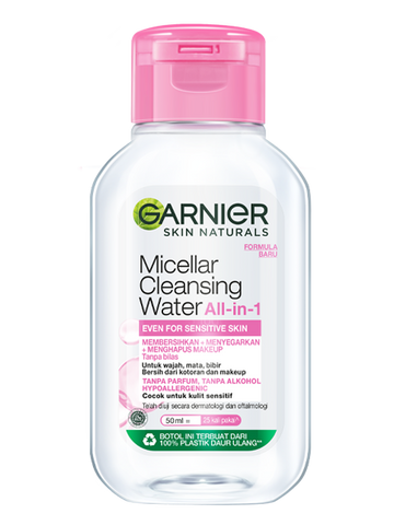Micellar Cleansing Water Pink 125ml, 50ml & 400ml Terbaik | Garnier