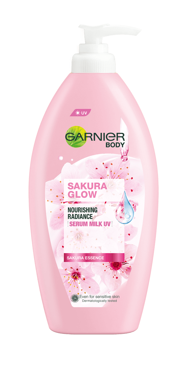 Garnier Sakura Glow Pinkish Radiance Serum Milk UV Body Lotion